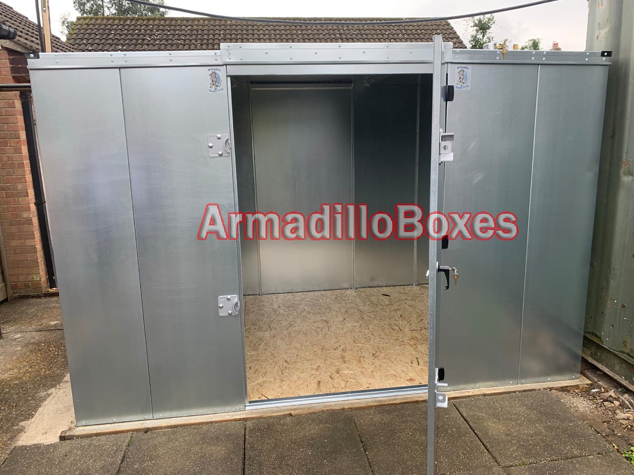 8ft long by 6ft 5" wide Double Motorcycle storage, single door on large ...