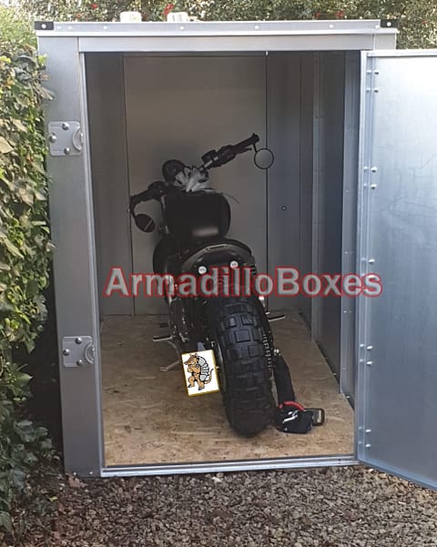 BMW R1250GSA ArmadilloBoxes secure motorcycle shed Fatboy Slim ...