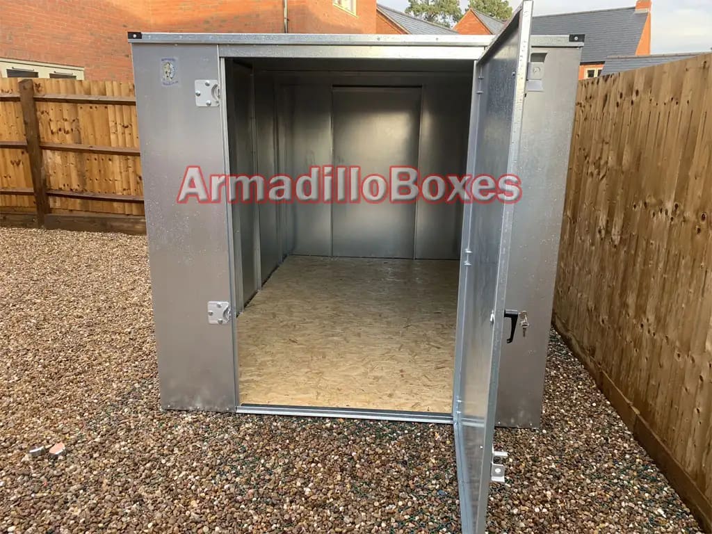 8ft long by 6ft 5" wide Double Motorcycle storage single door shed ...